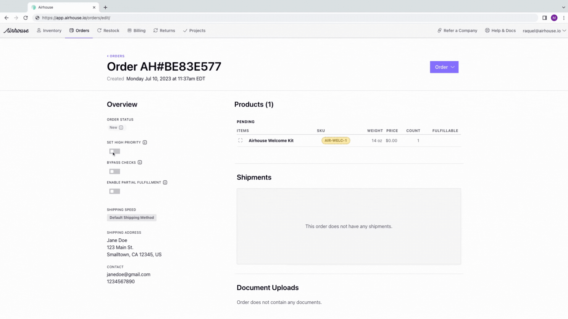 New Feature: Self-Service Order Processing | Airhouse